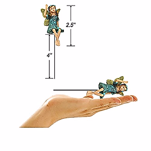 SisBroo Fairy Garden Accessories Outdoor Indoor, 6pcs Miniature Fairies Figurines for Pot Plants and Mini Garden Lawn Decorations