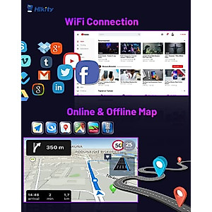 Double Din Car Radio Android 11 Car Stereo Wireless Apple CarPlay Android Auto Hikity 9 Inch Touch Screen Bluetooth Car Audio Receiver with HiFi GPS WiFi Backup Camera Mic