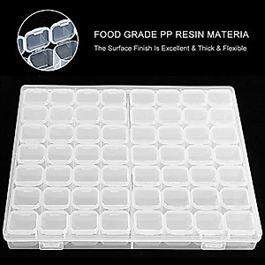 Nail Art Tool Jewelry Storage Box, 56 Grids Plastic Nail Art Storage Box Organizer Container with Removable Dividers Case for DIY Art Craft