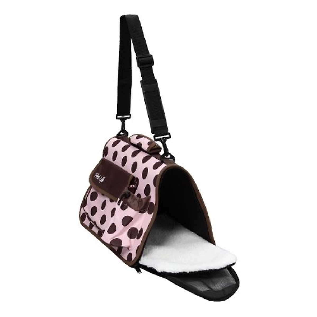 PET LIFE Folding Zippered Casual Airline Approved Fashion Travel Pet Dog Carrier with Bottle Holder, Medium, Plaid