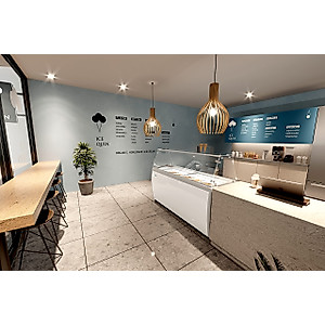 Koolmore 70 inch Commercial Ice Cream Dipping Cabinet Display Case with Sneeze Guard, 12 Large Displayed Tubs, 10 Storing Tube, Sliding Glass Door [20 Cu. Ft.] (KM-ICD-71SD-FG)