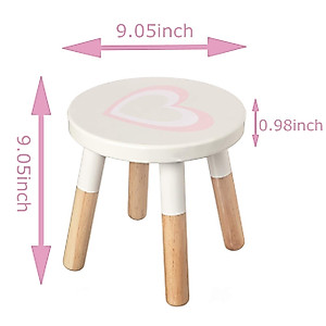 RUYU Wooden Kids Stool for Sitting, 9.1 Inch Solid Hard Wood Chair,Crafted Hand-Painted with Assembled Four-Legged Stool, Bedroom, Playroom, Furniture Stool for Toddler, Children, Boys, Girls