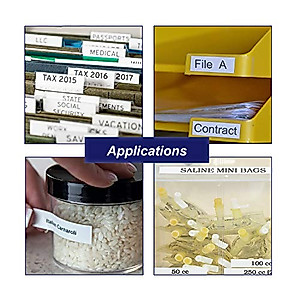 Weemay Compatible LT Paper Label Tape Replacement for Dymo Letratag Refills White Tape 12mm x 4m 91330 10697 (S0721510) Self Adhesive Paper Tape for LetraTag LT-100T LT-100H Label Machine, 8 Pack