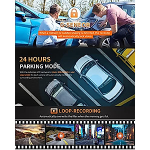 AX2V 2K Dash Cam for Cars with Super Night Vision, 170° Wide Angle, APP Control - Screenless 1600P OE Fit Dash Camera with WDR, G-Sensor, Loop Recording, Parking Mode, Built-in 32GB eMMC Storage