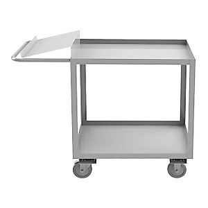 Durham SOPC1618362ALU5PU Stainless Order Picking Cart, 2 shelves