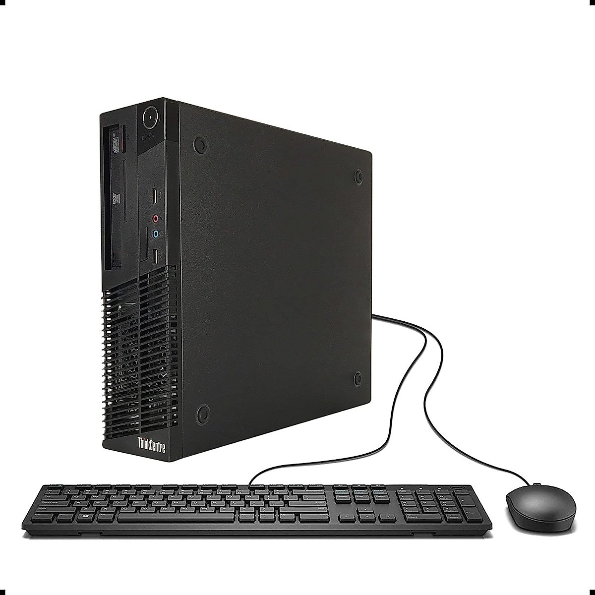 Lenovo ThinkCentre M72e Small Form Factor (SFF) Business Desktop, Intel Quad Core i3-3220 CPU, 8GB DDR3 RAM, 120 GB SSD, DVD, Windows 10 Pro 64 (Renewedd)