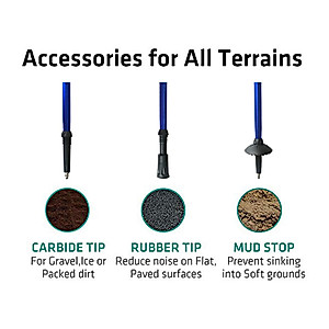 EASY BIG Walking Stick Trekking Poles Collapsible Hiking Poles - Auminum Alloy 7075 Trekking Sticks,Antishock and Quick Lock System, Telescopic, Collapsible, Ultralight