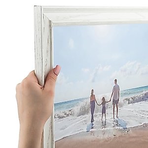 ArtToFrames 16x20 Inch White Picture Frame, This 1.5" Custom Wood Poster Frame is Off White Stain on Solid Wood, for Your Art or Photos, WOM0066-78238-YWHT-16x20