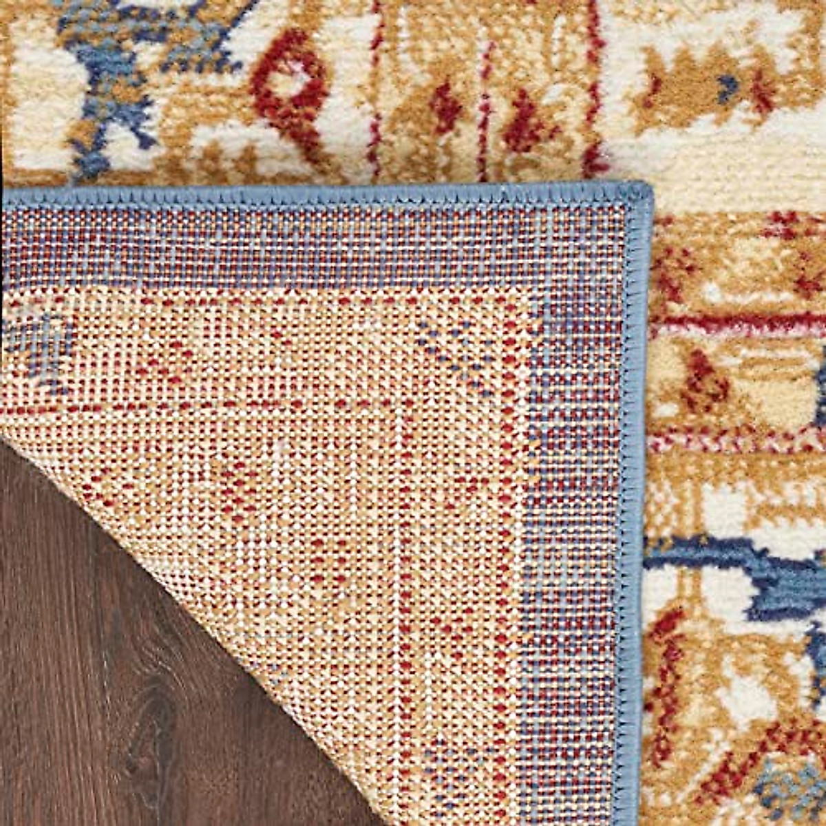 Nourison Grafix Vintage Navy Gold 2' x 4' Area -Rug, Easy -Cleaning, Non Shedding, Bed Room, Living Room, Dining Room, Kitchen (2x4)