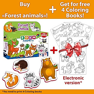 Little World Large Set of 28 Foam Fridge Magnets for Toddlers 1-3 - Refrigerator Magnets for Kids – Baby Magnets for Refrigerator 1 year old - Forest Magnetic Animals - Animal Magnets for Toddlers 1-3