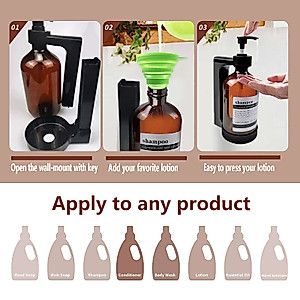 Wall Mounted Shower Soap Dispensers, Modern Shampoo and Conditioner Pump Bottles, Refillable Shower Pump Bottles for Bathroom (3 Pack)