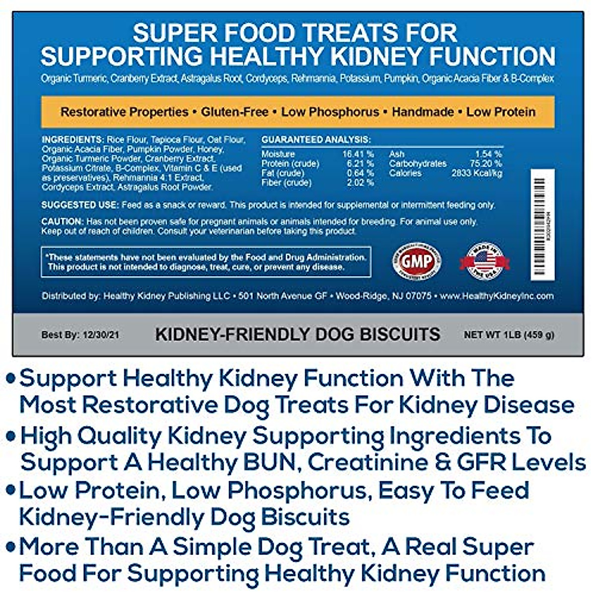 Kidney Restore Dog Treats: Restorative Dog Treats for Kidney Issues, Low Protein Dog Treats for Any Kidney Diet Dog Food, Special Renal Treats for Supporting Good Kidney Health for Dogs. Best Treat!