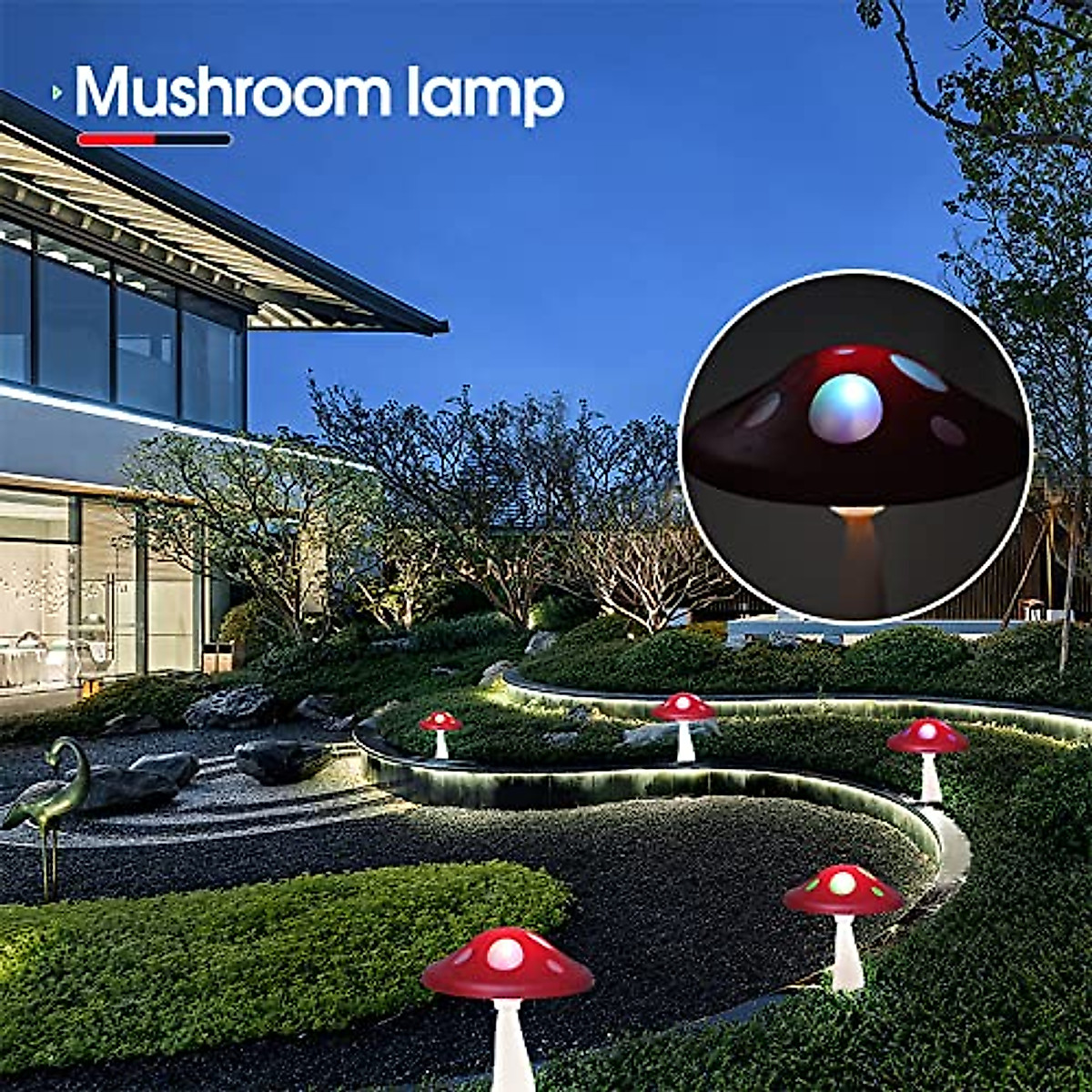 Outdoor Solar Garden Lights(4 Mushrooms Lamps), 2 Sizes Mini Solar Mushroom Lights Outside Waterproof Cute Mushroom Shaped Pathway Landscape Lights Decoration Garden, Yard, Lawn, Pathway, Brown