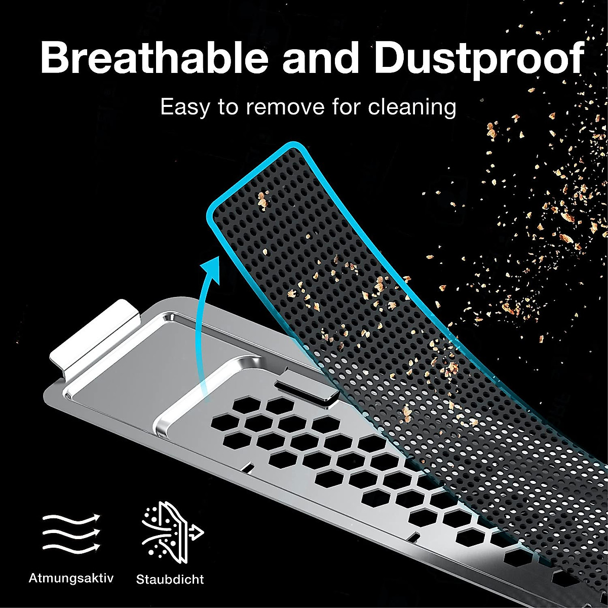 GRAUGEAR Metal Heat Dissipation Cover for PS5 M.2 SSD Expansion Slot | Fit for PlayStation 5 NVMe SSD with Heatsink | New Breathable Cellular Hole | Cooling and Dust Proof (Silver)