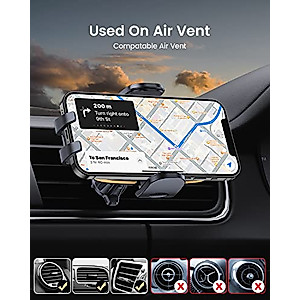 APPS2Car Windshield Phone Mount for Car, 3-in-1 Universal Hook Vent Dashboard Suction Cup Phone Holder for Car/Truck/SUV Compatible with 4-6.5'' Phone, iPhone 13/12 Series/Samsung and More