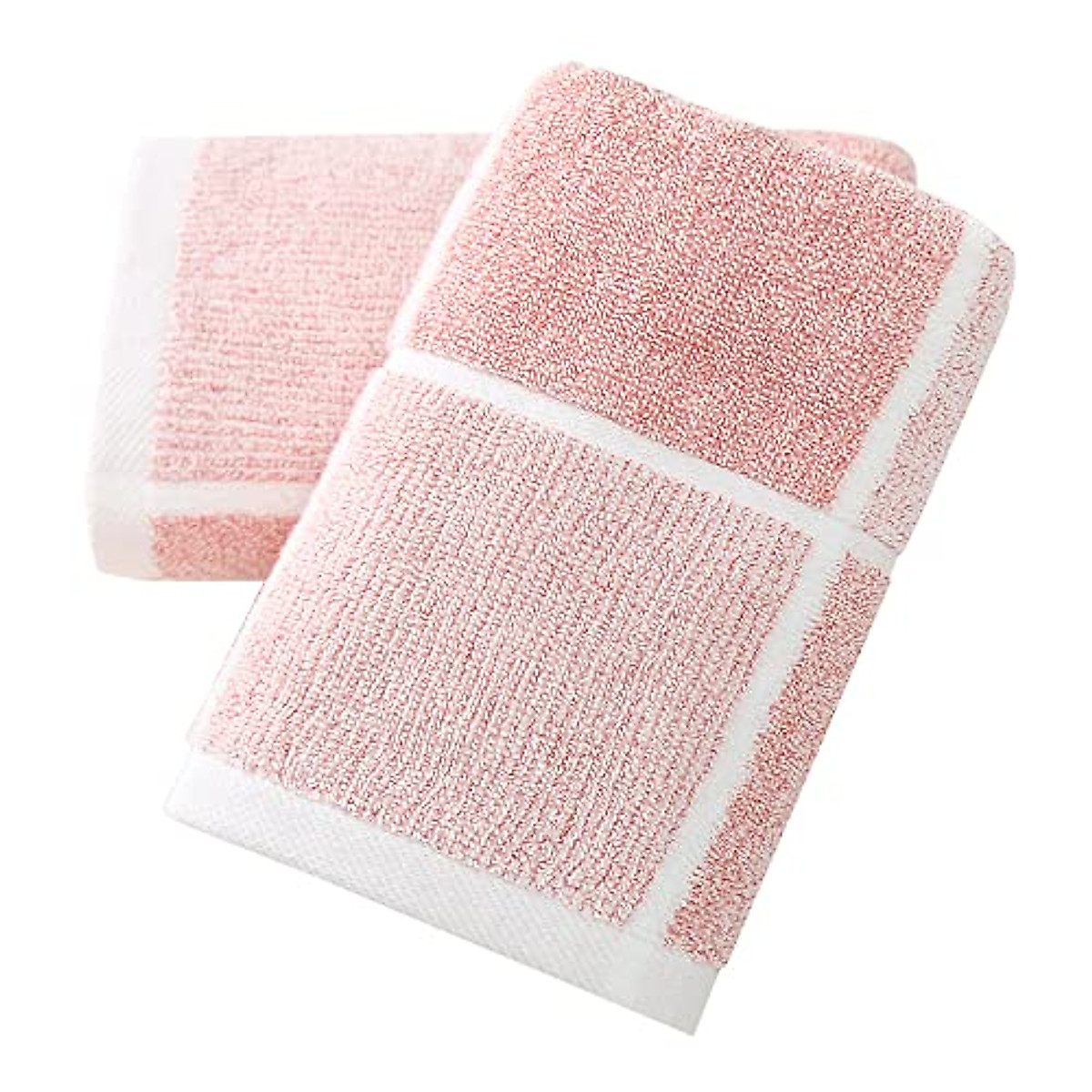 sense gnosis Pink Hand Towel Set of 2 100% Cotton Checkered Pattern Super Soft Highly Absorbent Decorative Hand Towels for Bathroom 13 x 29 Inch