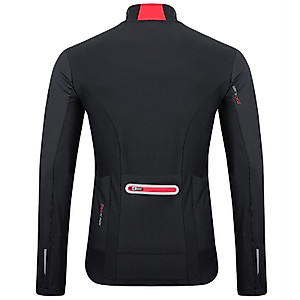 Santic Men's Cycling Bike Winter Jackets Windproof Fleece Thermal Warm UP Running Bike Bicycle Jacket Breathable Windbreaker