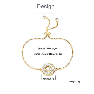 COTTVOTT Charms Initial Letter Bracelet Women A-Z Alphabet Adjustable Chain Bracelets 4 Colors (J, Gold Color)