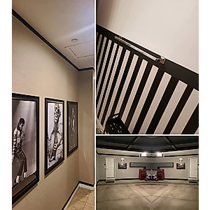 Simplemiuji Black Matte Wallpaper Border Peel Stick Home Ceiling Decorative Border for Bathroom Living Room Kitchen 4inch by 32.8ft