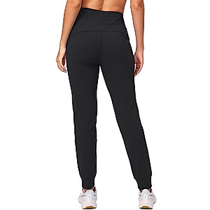 G Gradual Women's Fleece Lined Joggers High Waisted Water Resistant Thermal Winter Sweatpants Running Hiking Pockets (Black, S)