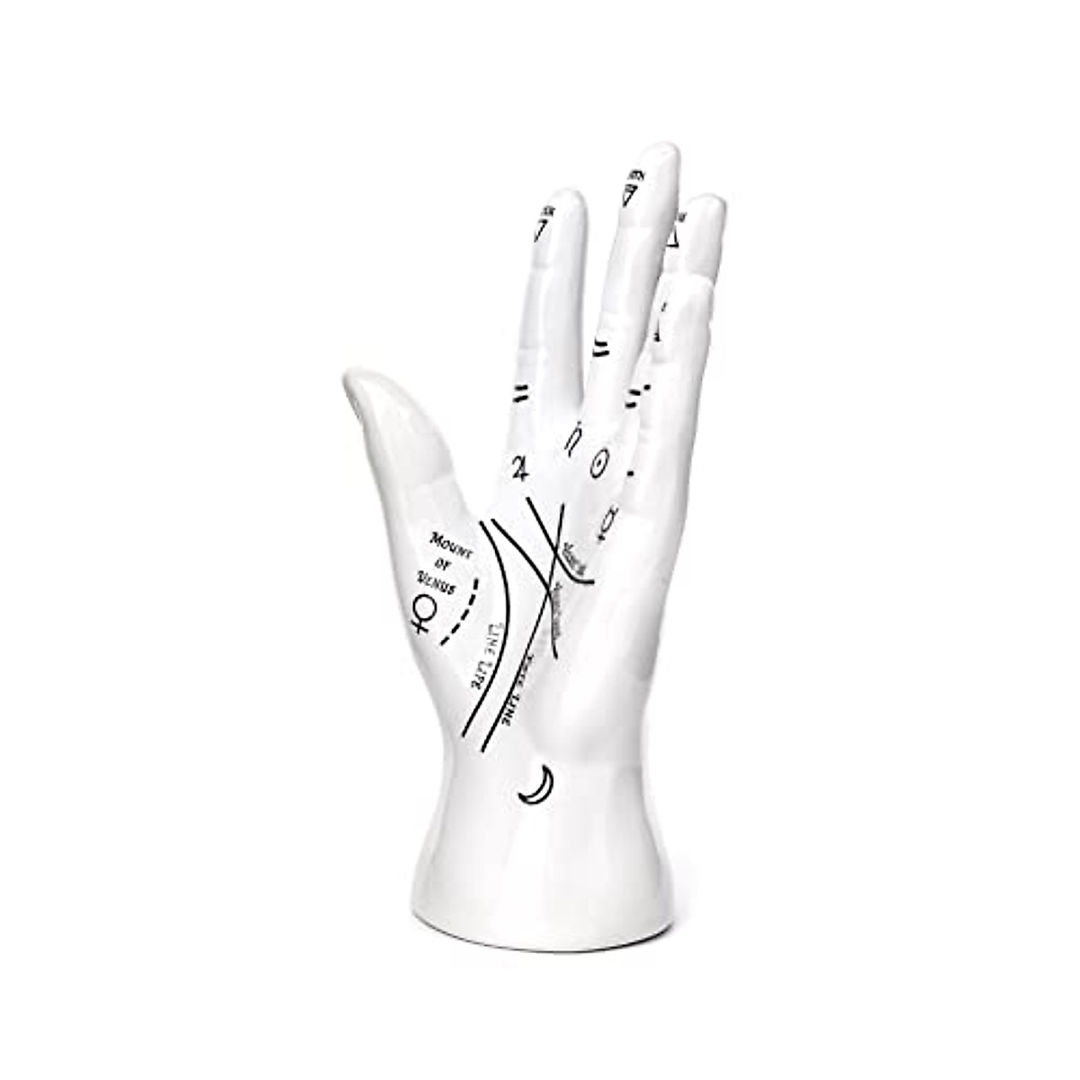 Kikkerland Palm Reader Jewelry Display Mannequin Holder Organizer Storage Stand, White, for Rings, Bracelets, Decoration