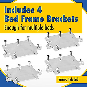 IMPRESA [4 Pack] Bed Frame Brackets for IKEA Bed Frame PN116791 Headboard Mounting Brackets & Screws Low Bed Frame Replacement Parts - Bed Parts for Bed Frame - Bed Frame Hardware Includes Screws