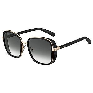 Jimmy Choo Elva/S 2M2 Black/Gold Elva/S Square Sunglasses Lens Category 2 Siz