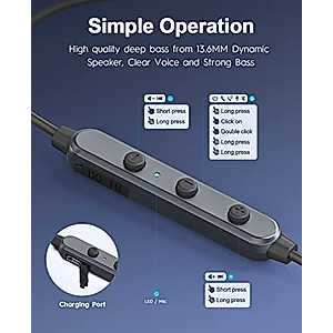 Tecno Wireless Active Noise Cancelling Bluetooth Headphones with Microphone, 38HRS Playtime Neckband Bluetooth Headphones