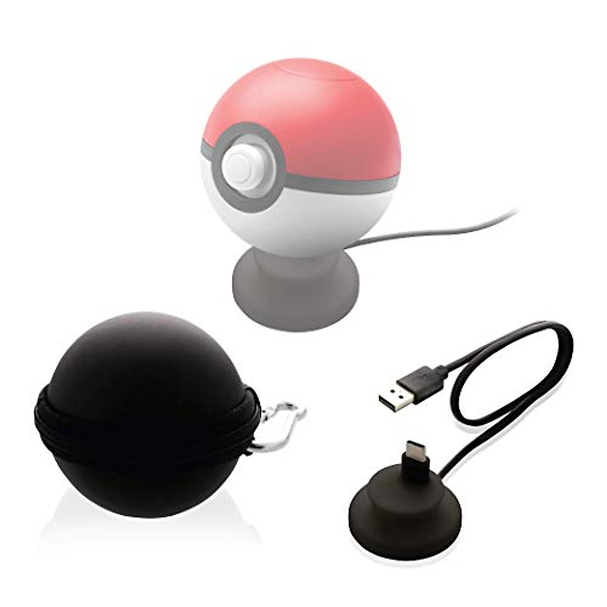 Nyko Charge Base Plus - USB Type-C Charging Dock and Carrying Case for Poké Ball Plus Nintendo Switch Controller