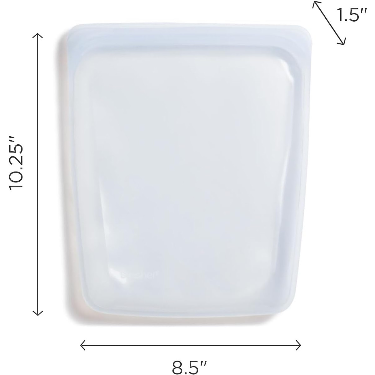 Stasher Silicone Reusable Storage Bag, 1/2 Gallon (Clear) | Food Meal Prep Storage Container | Lunch, Travel, Makeup, Gym Bag | Freezer, Oven, Microwave, Dishwasher Safe, Leakproof