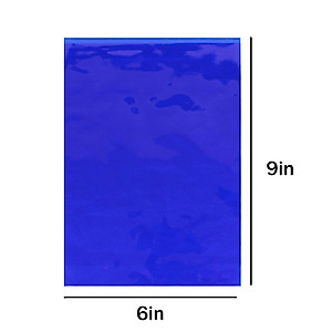 YESON Clear Cellophane Treat Bags Cello Cookie Candy Plastic Bag, blue 6x9 Inch Bags，Pack of 50