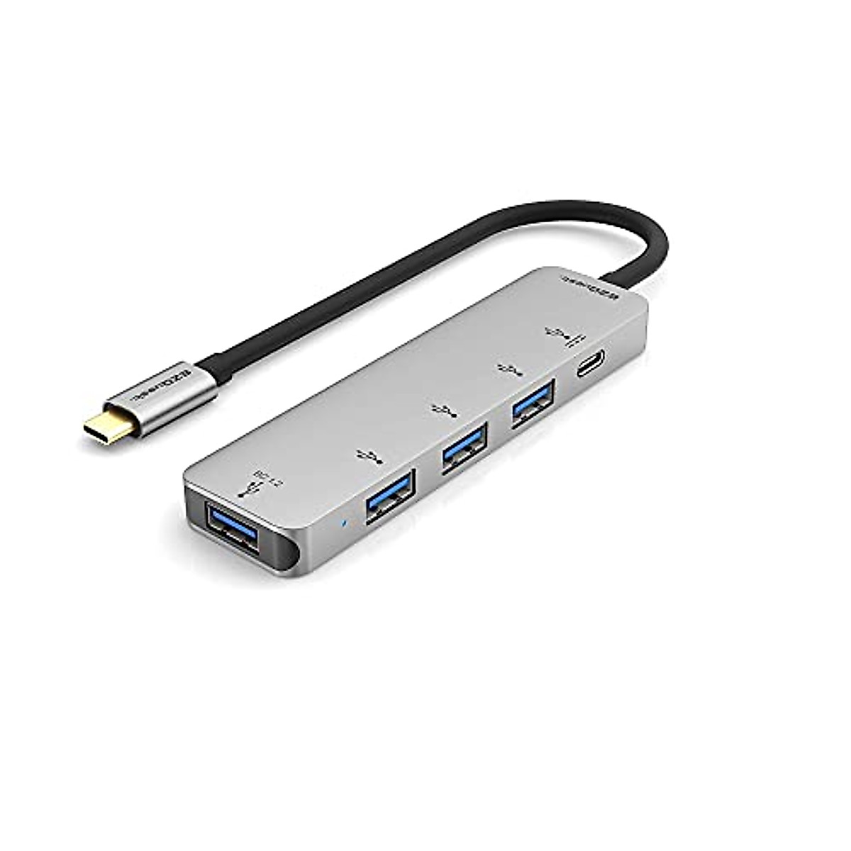EZQuest USB C Hub 5 in 1 with 4 USB A 3.0 Ports (1 with BC 1.2), 1 USB C PD 3.0 with FRS - Compatible with USB C Laptops and Devices
