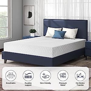 IULULU Twin Mattress, 8-Inch Twin Memory Foam Mattress - Green Tea Gel Infused, Medium-Firm for Cool Sleep and Pressure Relief Mattress in a Box, CertiPUR-US Certified, White