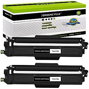 GREENCYCLE Compatible Toner Cartridge Replacement for Brother TN227 TN227BK to use with HL-L3290CDW HL-L3210CW MFC-L3750CDW MFC-L3710CW DCP-L3550CDW Printer (Black, 2-Pack)