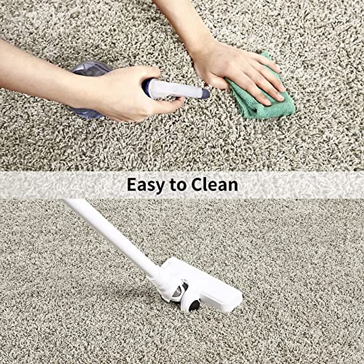 JOLENE.K Large Shag Rug 8x10 Feet for Bedroom, Indoor Modern Plush Soft Rug for Nursery Living Room, Super Thick Non-Shedding Floor Carpet Non Skid Accent Rug for Office Dining Room Office, Grey/Mist