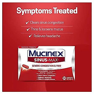 Sinus-Max Congestion & Pain Caplet (20 Count (Pack of 2))