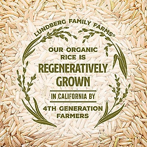 Lundberg Brown Rice, Organic Long Grain Rice - Non-Sticky, Fluffy Whole Grain Rice for Healthy Meals, Vegan Food, Gluten-Free Rice Grown in California, 32 Oz