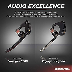 CHOCKALOTTA 1-Pack in-Ear Tip Adapter Mount Compatible with Plantronics Poly Voyager 5200 & Voyager Legend Headset (Includes 3-Piece S/M/L Silicone Ear Tips)