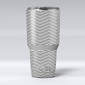 Design Skinz The Slate Black Chevron Pattern with Clear Backing - Skin Decal Vinyl Wrap Kit Compatible with The Yeti Rambler Cooler Tumbler Cups