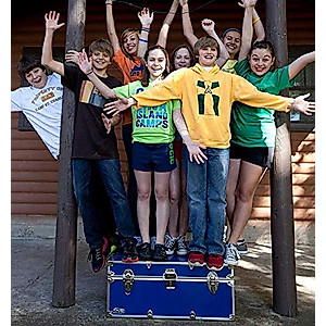 C&N Footlockers Graduate Storage Trunk with Wheels - Rolling Camp or College Dorm Chest - Lockable - 32 x 18 x 18.5 Inches