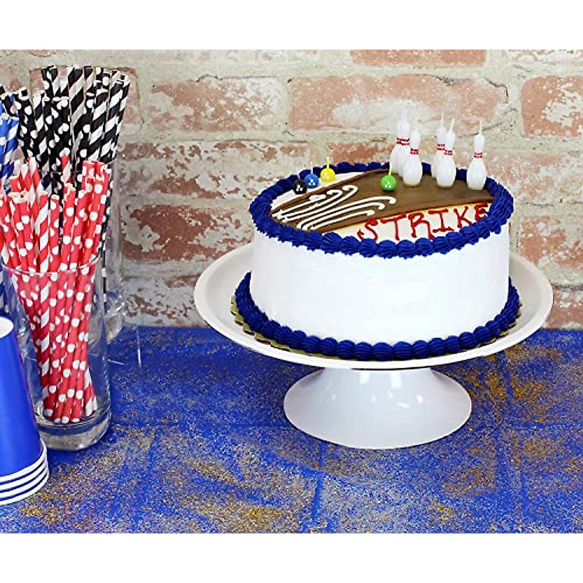 Cornucopia Bowling Cake Candle Set (20-Piece Pins and Balls Birthday Candle Set), 20 Candles Total with 12 Pins and 8 Colored Balls