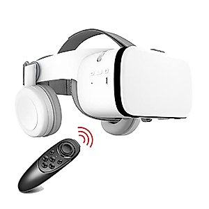 Virtual Reality Headset for Phones 3D VR Glasses with Remote Controller for Movies & Games Metaverse Goggles with Bluetooth Headset, Compatible with iPhone/Android Phones (Mocute Controller)