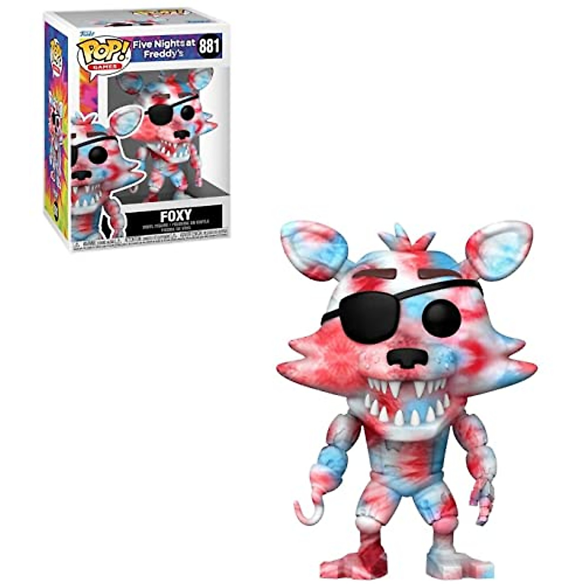 POP Five Nights at Freddy's - Tie Dye Foxy Funko Vinyl Figure (Bundled with Compatible Box Protector Case), Multicolor, 3.75 inches