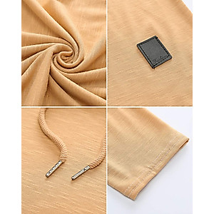 Lexiart Mens Fashion Athletic Hoodies Sport Sweatshirt Solid Color Fleece Pullover Khaki 3XL