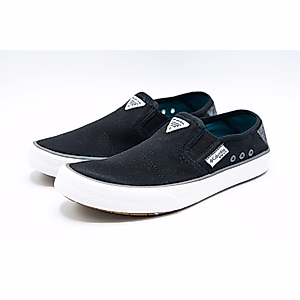 Columbia Mens Slack Tide Slip PFG Boat Shoe, Black/Ti Grey Steel, 12 US