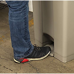 Safco Products Plastic Step-On Trash Can 9922TN; Tan; Hands-Free Disposal; 17-Gallon Capacity