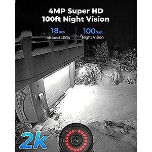 REOLINK Plug-in WiFi Outdoor Security Cameras, 4MP Wired Wi-Fi Camera for Home Security, Smart Person/Vehicle Detection Alert, HD Night Vision, IP66 Waterproof, Works with Google Assistant, RLC-410W