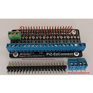 Alchemy Power Inc. Pi-Zero-EzConnect. Pi-Zero size GPIO connector. A HAT to connect GPIOs and sensors to Raspberry Pi Zero, Pi Zero W, Pi-3, or Pi-2.