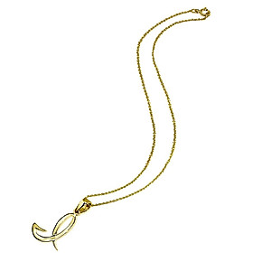 GemStar USA Yellow Gold Flashed Sterling Silver I Letter Initial Alphabet Name Personalized 925 Silver Pendant Necklace