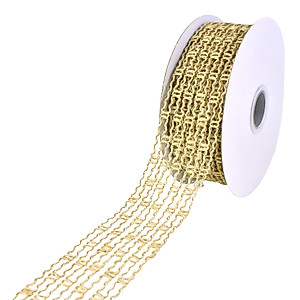 Homeford Christmas Expandable Natural Jute Wired Ribbon, 1-1/2-Inch, 10-Yard